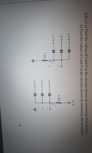 Solved Q No.3: a) Find the values of I and V in the circuits | Chegg.com