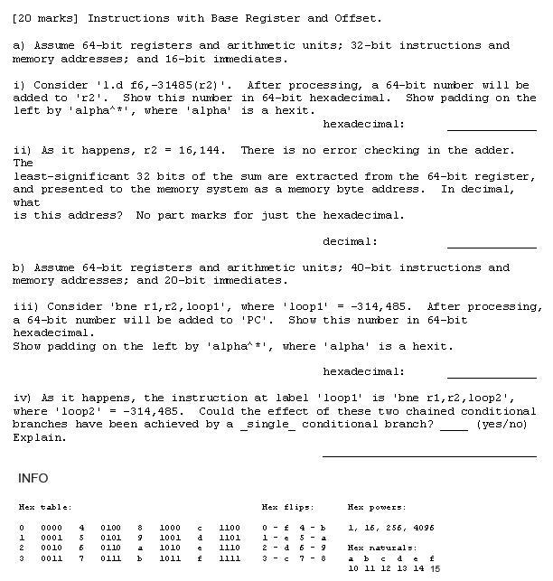 [20 marks] Instructions with Base Register and | Chegg.com