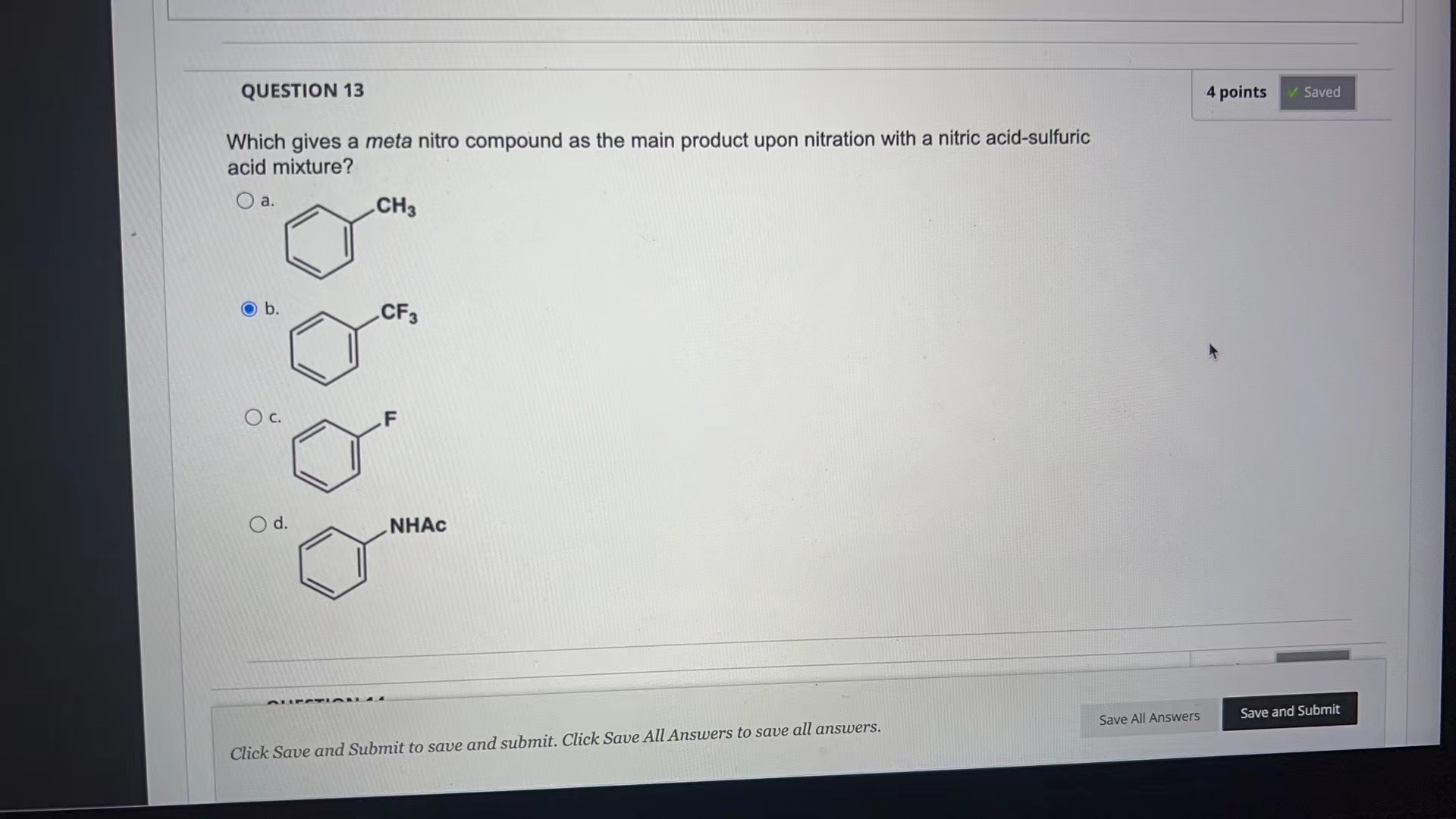 Solved Which gives a meta nitro compound as the main product | Chegg.com