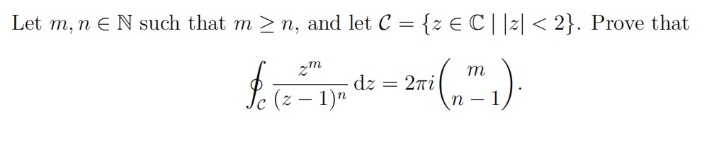 Solved Let m,n∈N such that m≥n, and let C={z∈C∣∣z∣