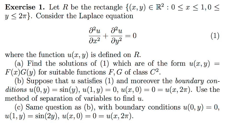 Solved Exercise 1. Let R be the rectangle {(x,y) E R2 : 0 〈 | Chegg.com