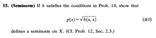 Solved 15. (Seminorm) If h satisfies the conditions in Prob. | Chegg.com