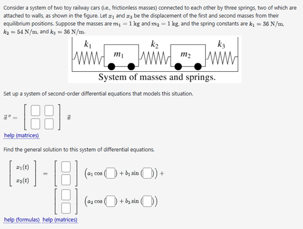 Solved Consider a system of ﻿two toy railway cars (i.e., | Chegg.com