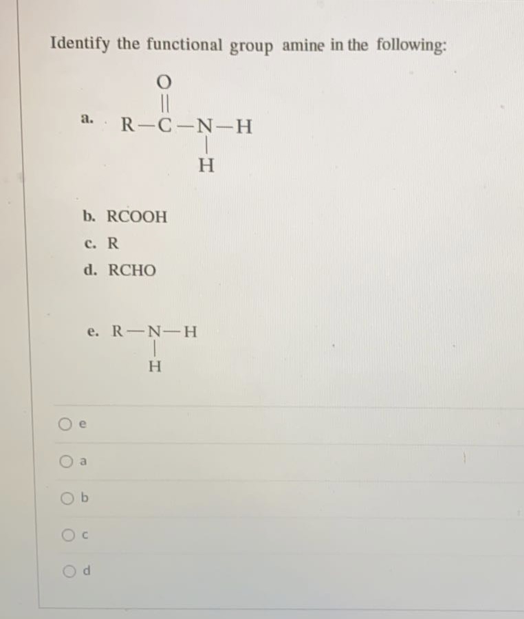 Solved Identify the functional group amine in the following: | Chegg.com