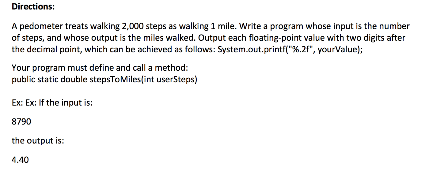 Solved Directions: A pedometer treats walking 2,000 steps as | Chegg.com