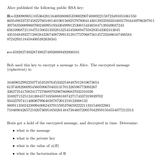 Using Fermat's attack and the initial segment attack | Chegg.com