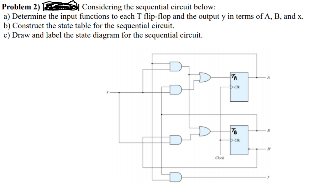Solved Problem 2) Considering the sequential circuit below: | Chegg.com