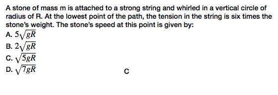 Solved A stone of mass m is attached to a strong string and | Chegg.com