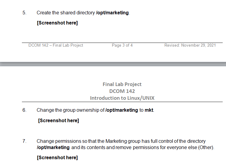 Solved Section # 2 File and Directory Ownership SCENARIO | Chegg.com
