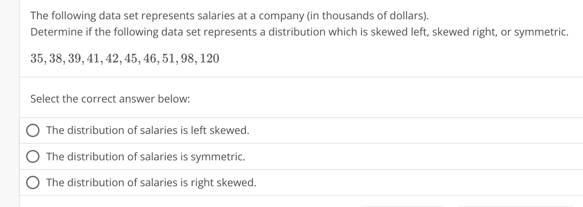 Solved The following data set represents salaries at a | Chegg.com