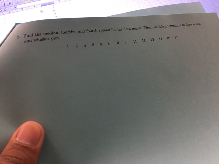 Solved Find the median, fourths, and fourth spread for the | Chegg.com