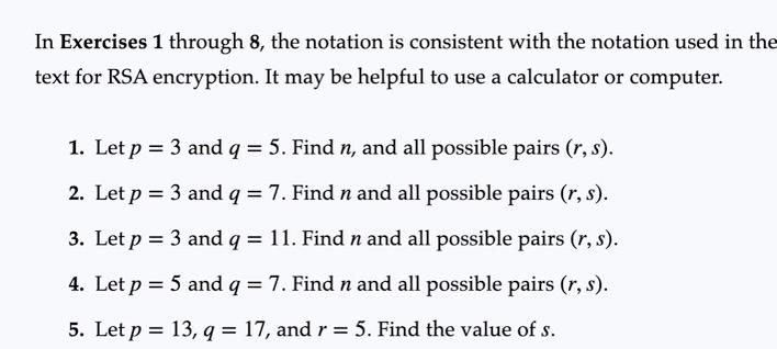 In Exercises 1 through 8, the notation is consistent | Chegg.com