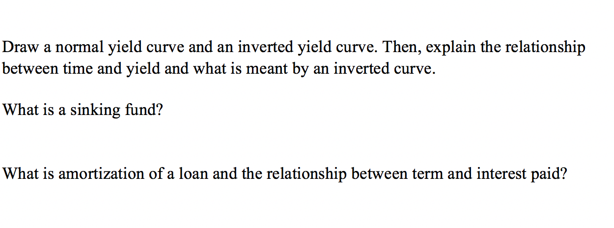 Solved Draw a normal yield curve and an inverted yield | Chegg.com