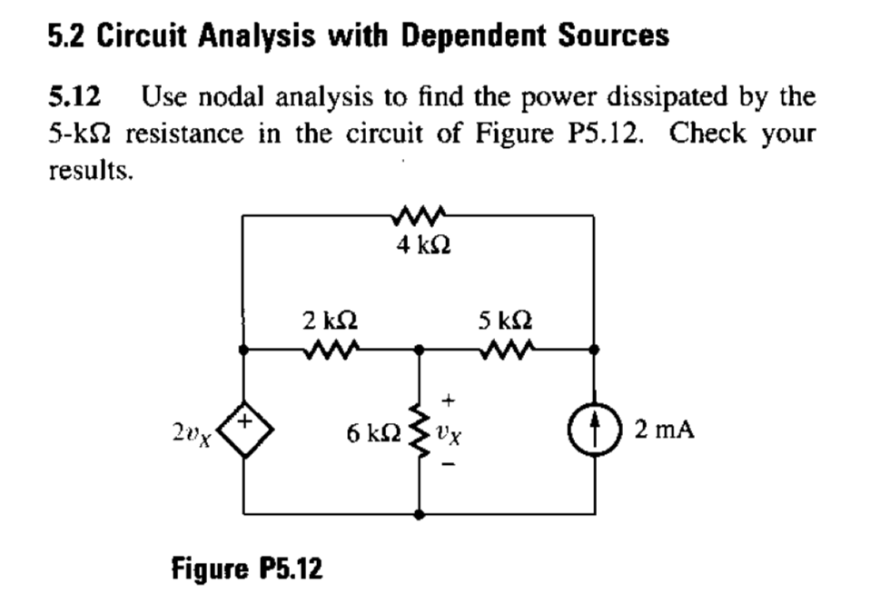 5.2 Circuit Analysis with Dependent Sources 5.12 Use | Chegg.com