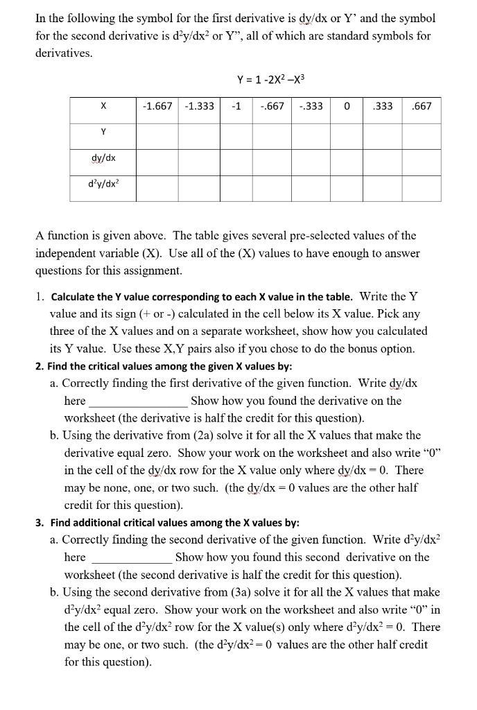 Solved In The Following The Symbol For The First Derivative