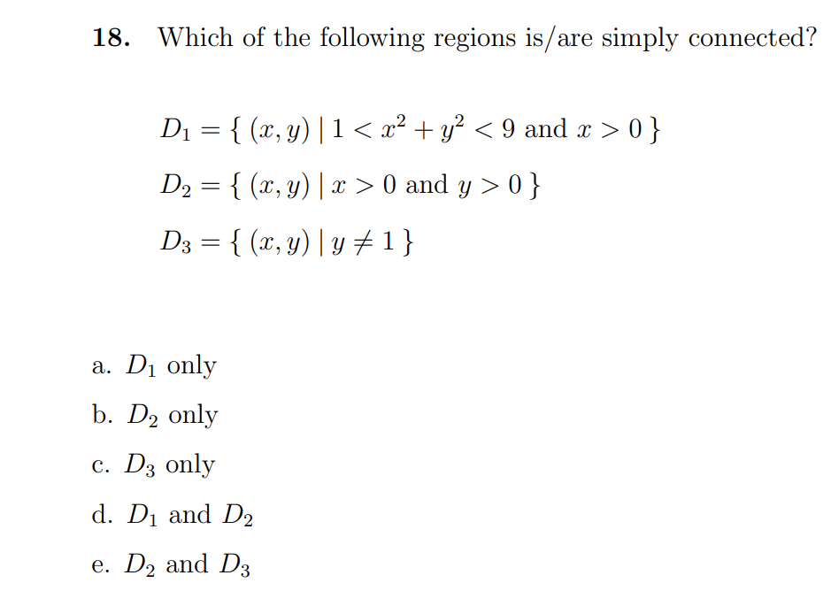 Solved 18. Which of the following regions is/are simply | Chegg.com