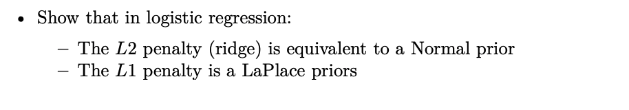 Solved Show that in logistic regression: – The L2 penalty | Chegg.com