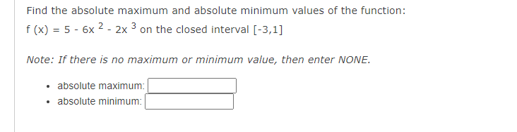 Solved Find the absolute maximum and absolute minimum values | Chegg.com