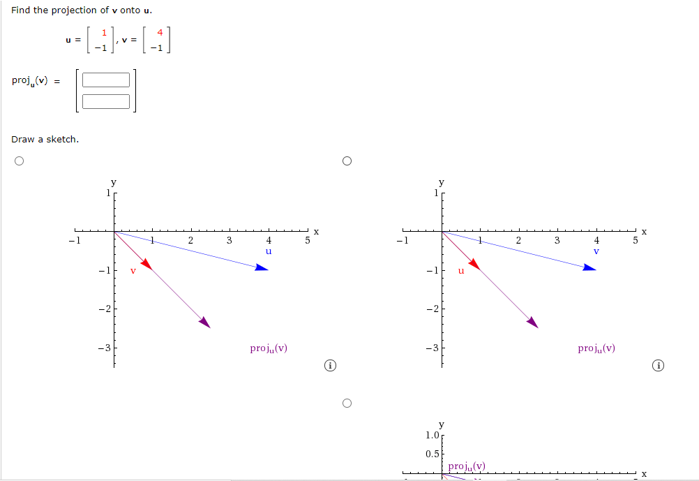 Solved Find the projection of v onto u. ------ proj (v) = | Chegg.com