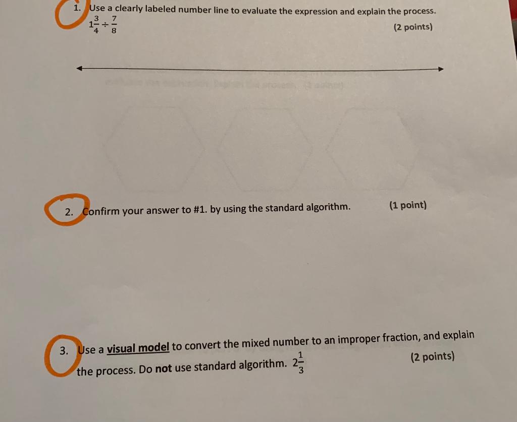 Solved 1. Use a clearly labeled number line to evaluate the | Chegg.com