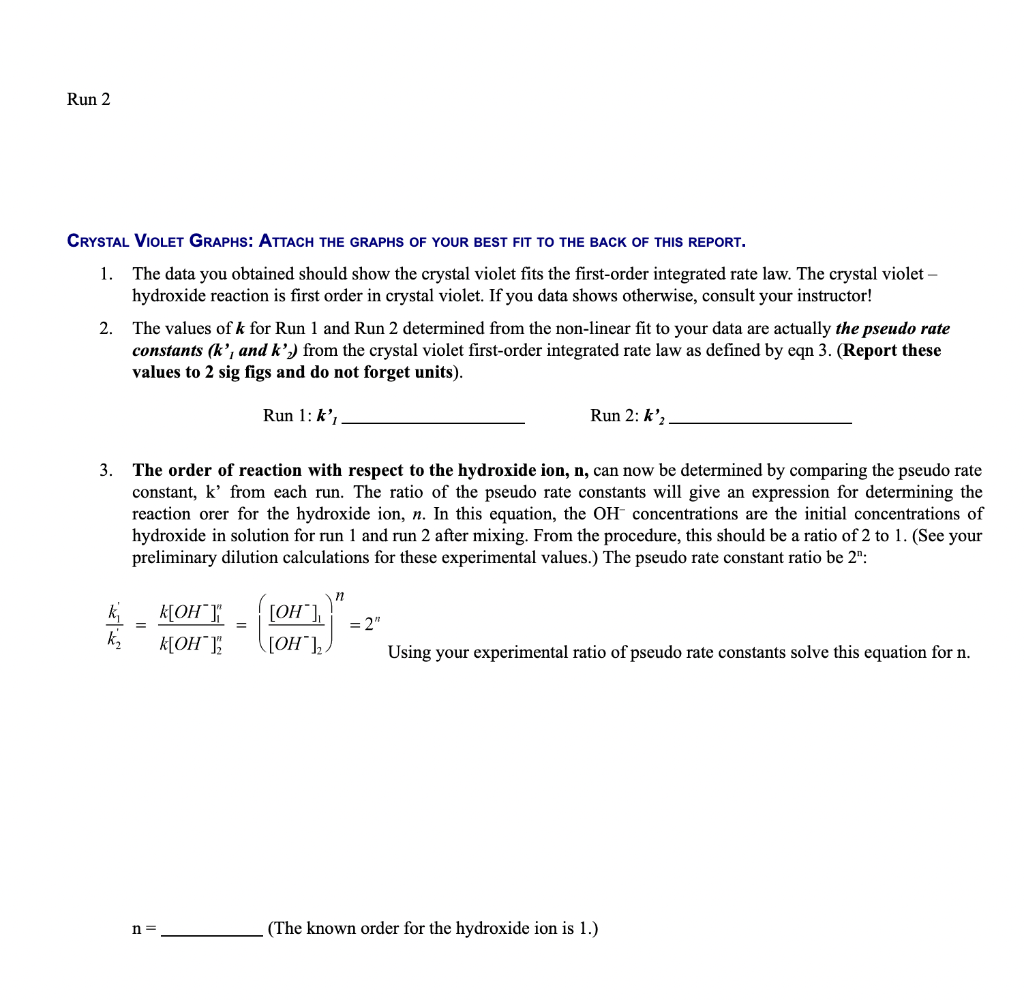 Solved OBJECTIVES: OBSERVATION OF THE REACTION KINETICS | Chegg.com