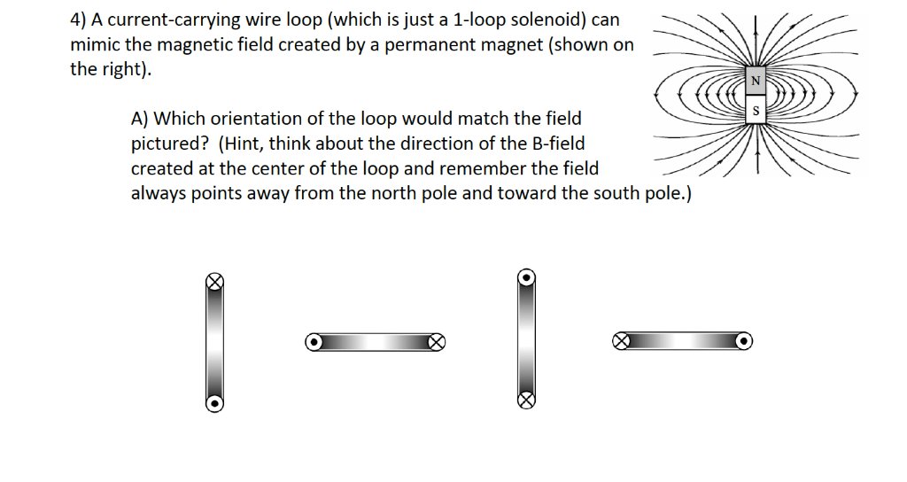 Solved 4) A current-carrying wire loop (which is just a | Chegg.com