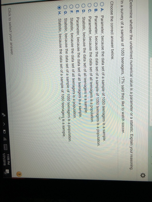 Solved Determine Whether The Underlined Numerical Value Is A
