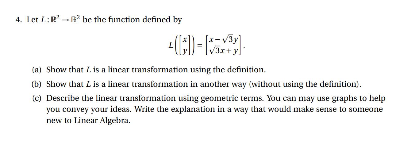 Solved Let L:R2→R2 ﻿be the function defined | Chegg.com