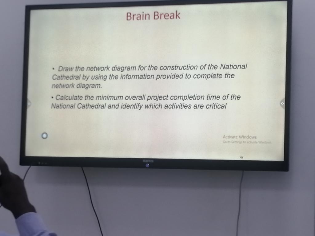 Solved Brain Break . Draw the network diagram for the | Chegg.com