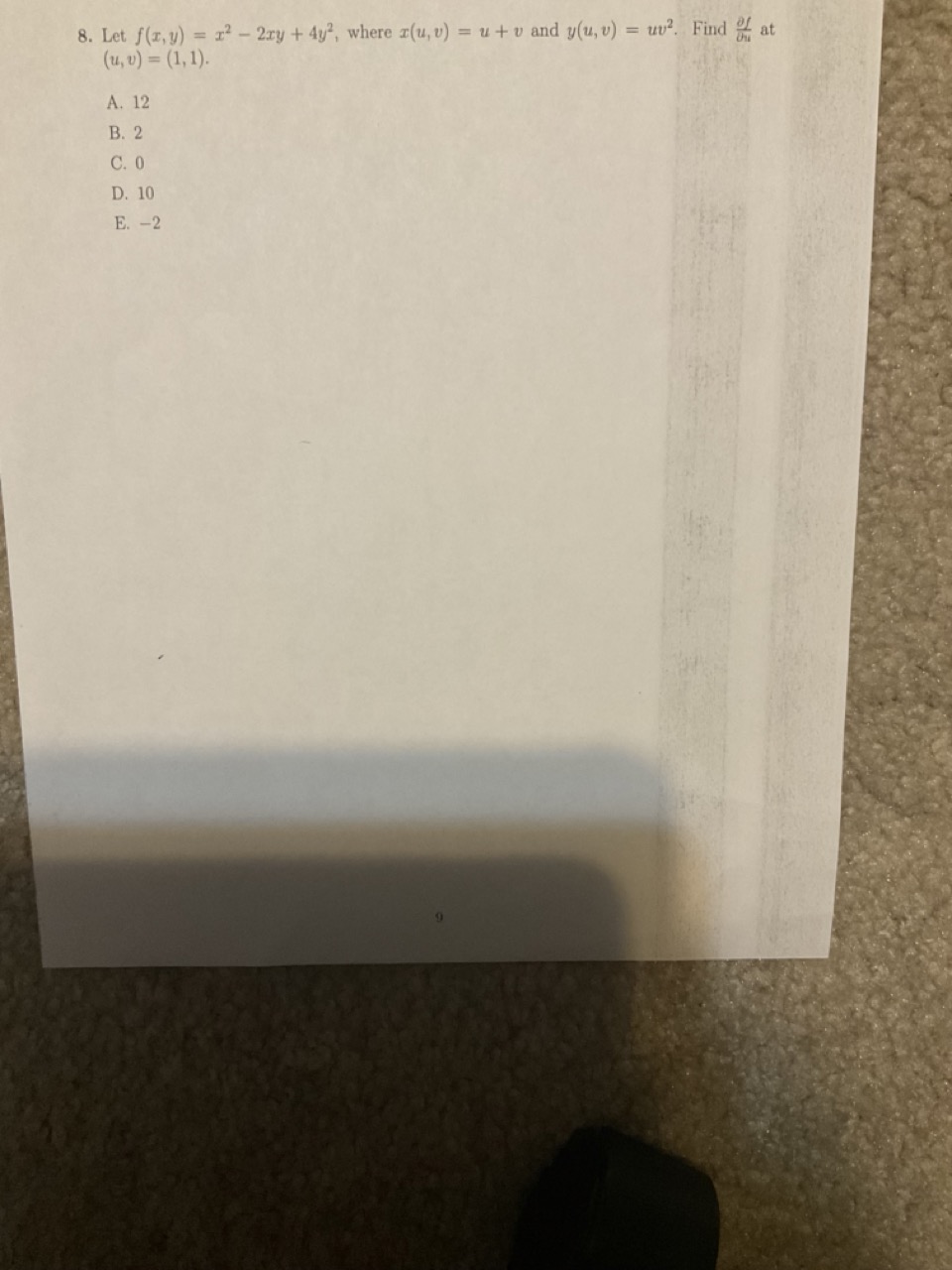 Solved 8. Let f(x,y)=x2−2xy+4y2, where x(u,v)=u+v and | Chegg.com