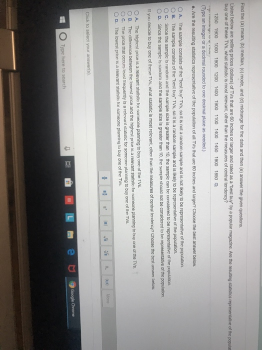 Solved Find the (a) mean, (b) median, (c) mode, and (d) | Chegg.com