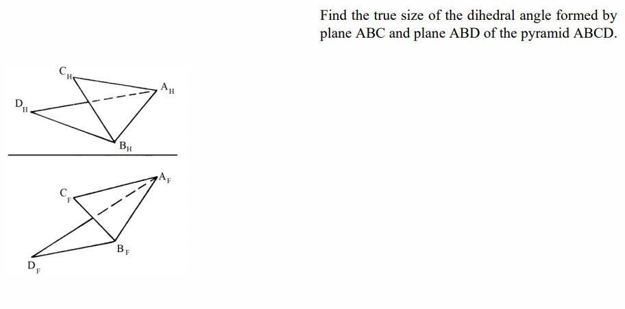Solved Find the true size of the dihedral angle formed by | Chegg.com