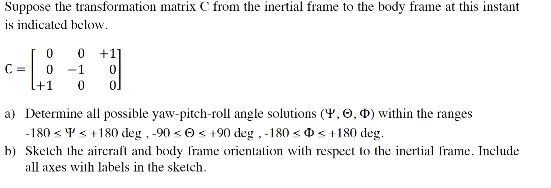Solved Suppose the transformation matrix C from the inertial | Chegg.com