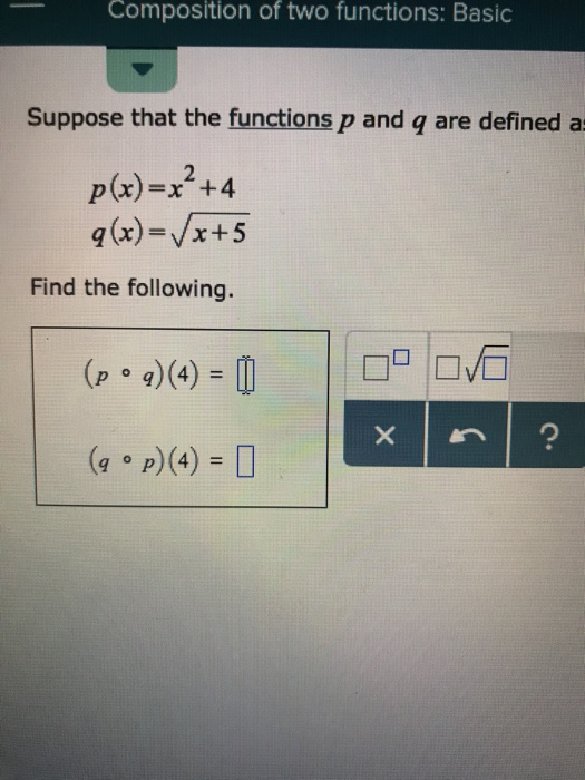 Solved Composition of two functions: Basic Suppose that the | Chegg.com