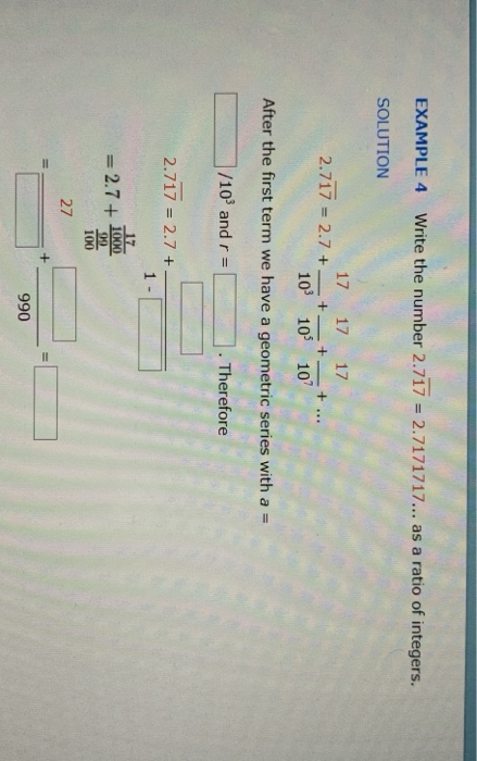 Solved EXAMPLE 4 Write the number 2.717-2.7171717... as a | Chegg.com