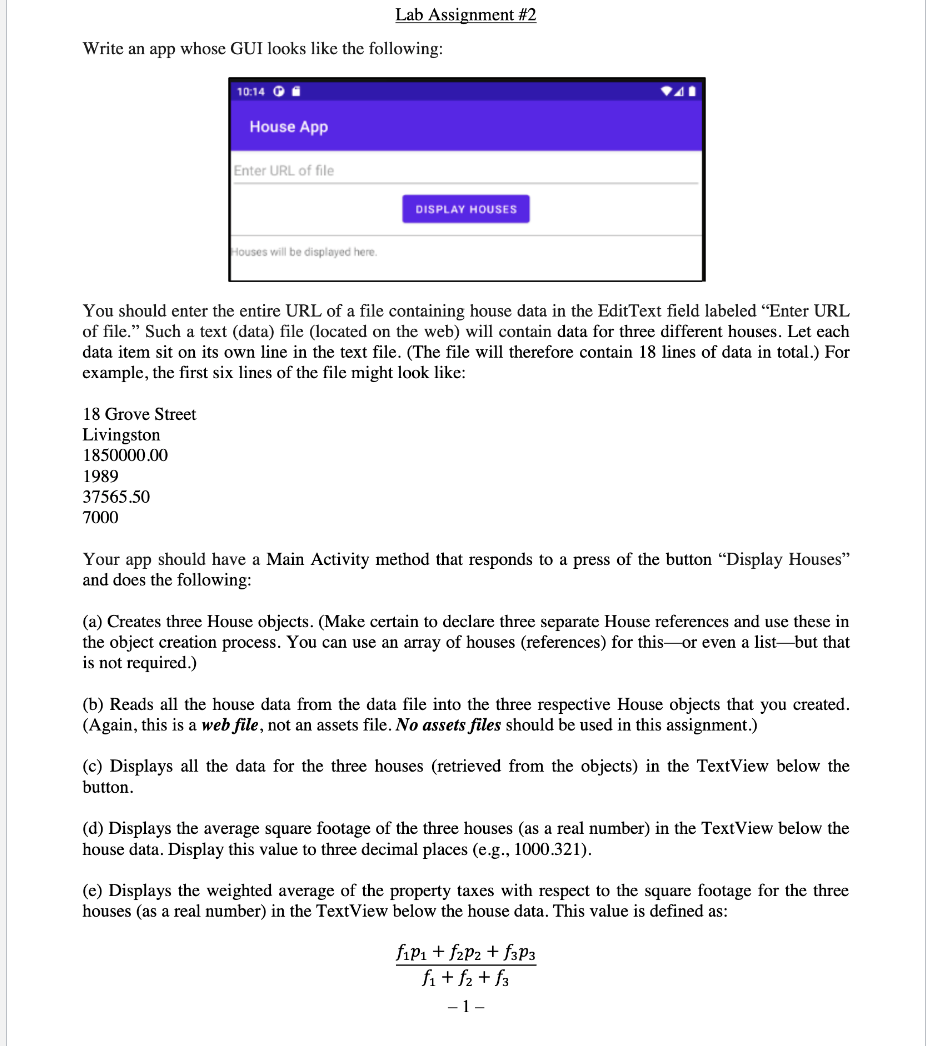 Lab Assignment #2 Write an app whose GUI looks like | Chegg.com