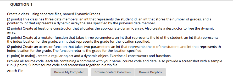 Solved QUESTION 1 Create a class, using separate files, | Chegg.com