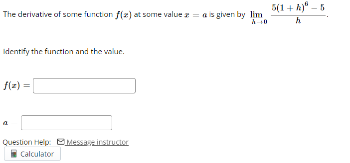 Solved The derivative of some function f(x) at some value | Chegg.com