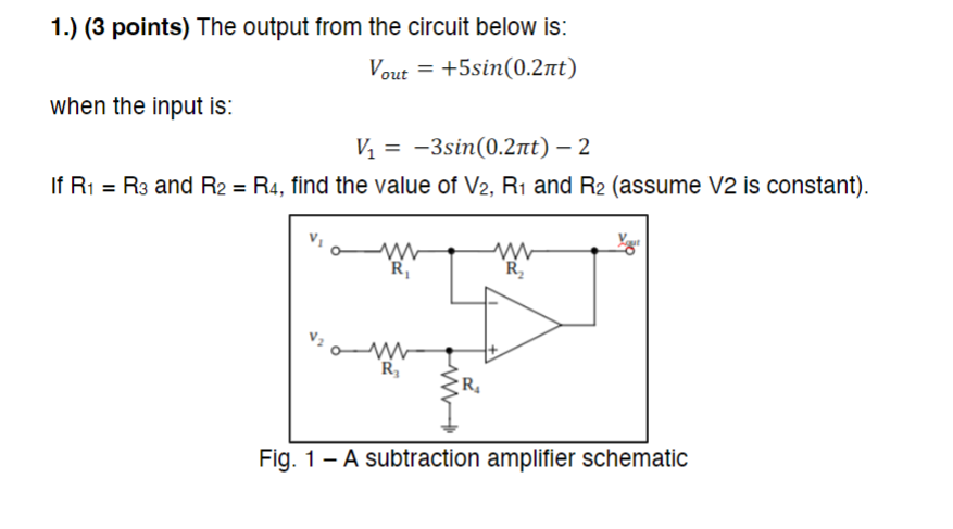 Solved 1.) (3 points) The output from the circuit below is: | Chegg.com
