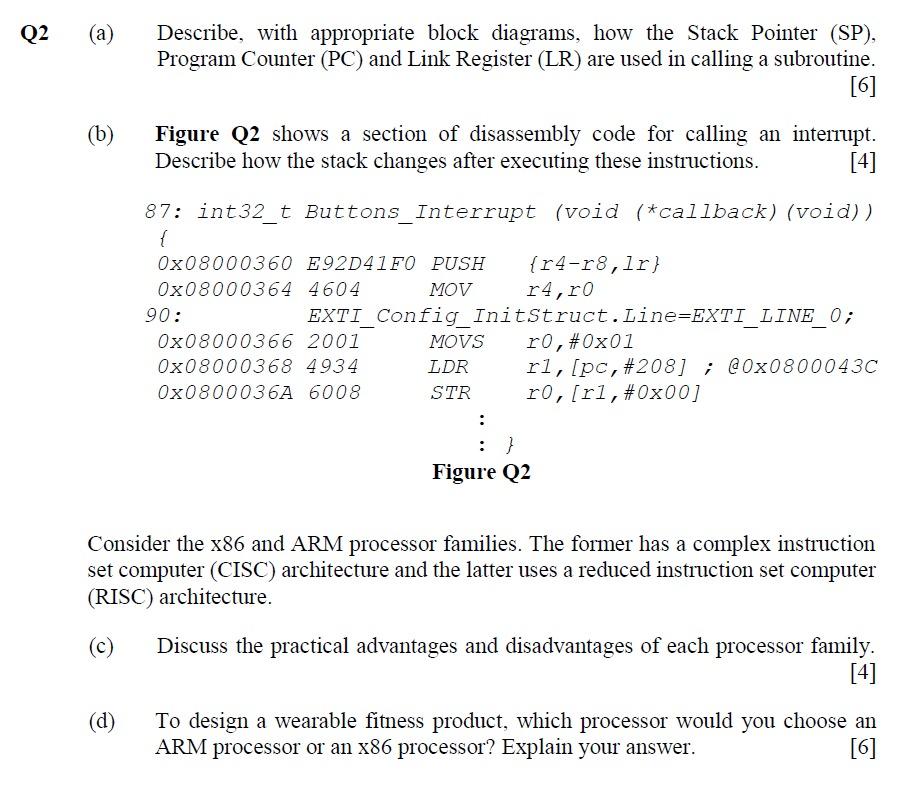 Q2 (a) Describe, with appropriate block diagrams, how | Chegg.com
