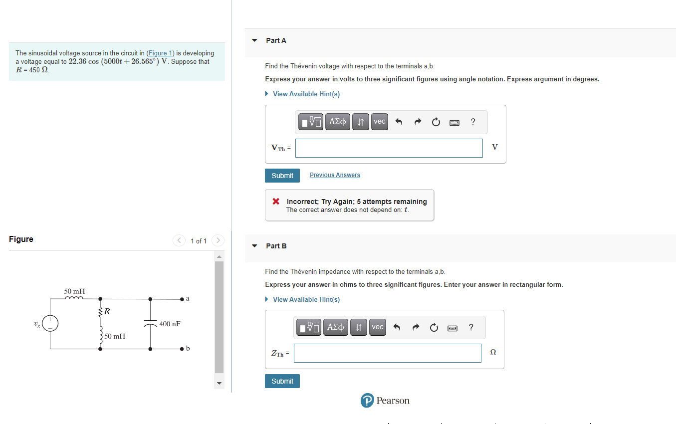 Solved The sinusoidal voltage source in the circuit in | Chegg.com