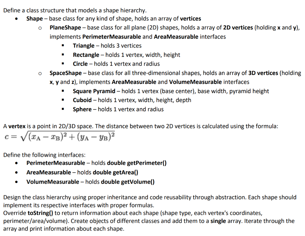 (Solved) : Define Class Structure Models Shape Hierarchy Shape Base ... (Solved) : Define Class Structure Models Shape Hierarchy Shape Base ...