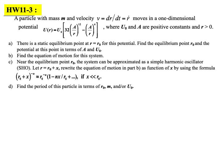 Solved HW11-3 ﻿:A particle with mass m ﻿and velocity | Chegg.com