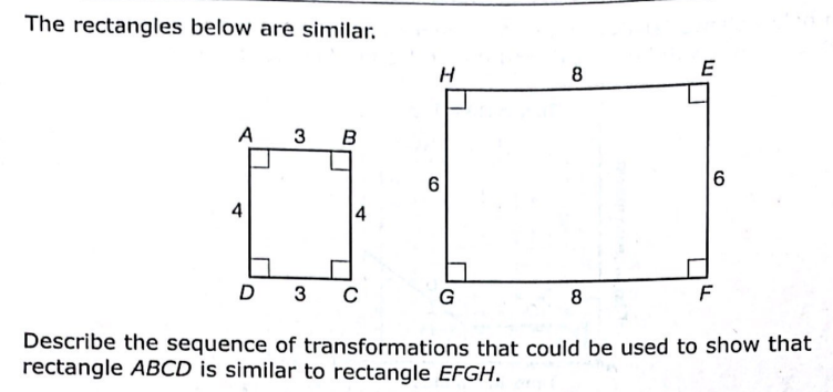 Solved The rectangles below are similar. 8 A 3 B 4 D 3 C G 8 | Chegg.com
