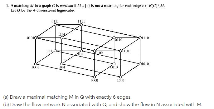 1 A Matching M In A Graph G Is Maximal If M∪ E Is 
