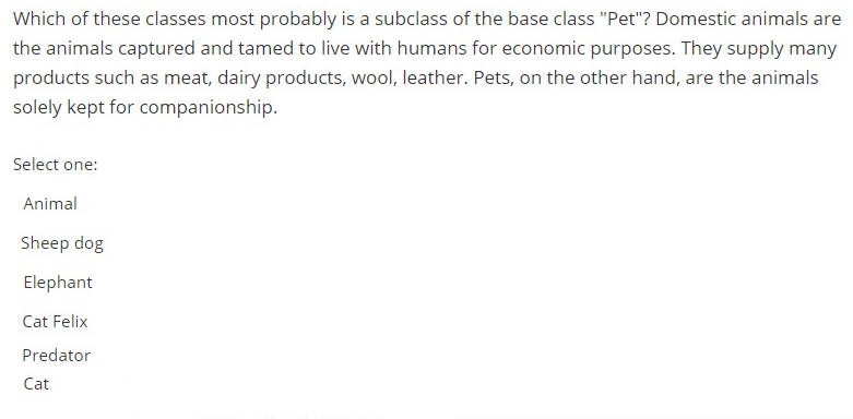 Solved Which of these classes most probably is a subclass of | Chegg.com