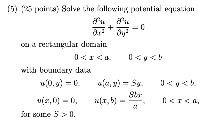 Solved (5) (25 points) Solve the following potential | Chegg.com