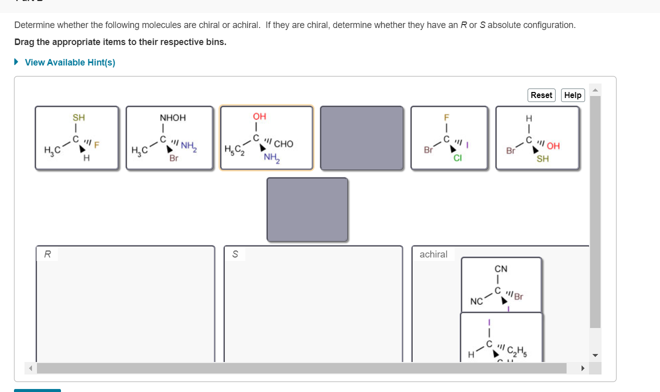 Determine whether the following molecules are chiral | Chegg.com