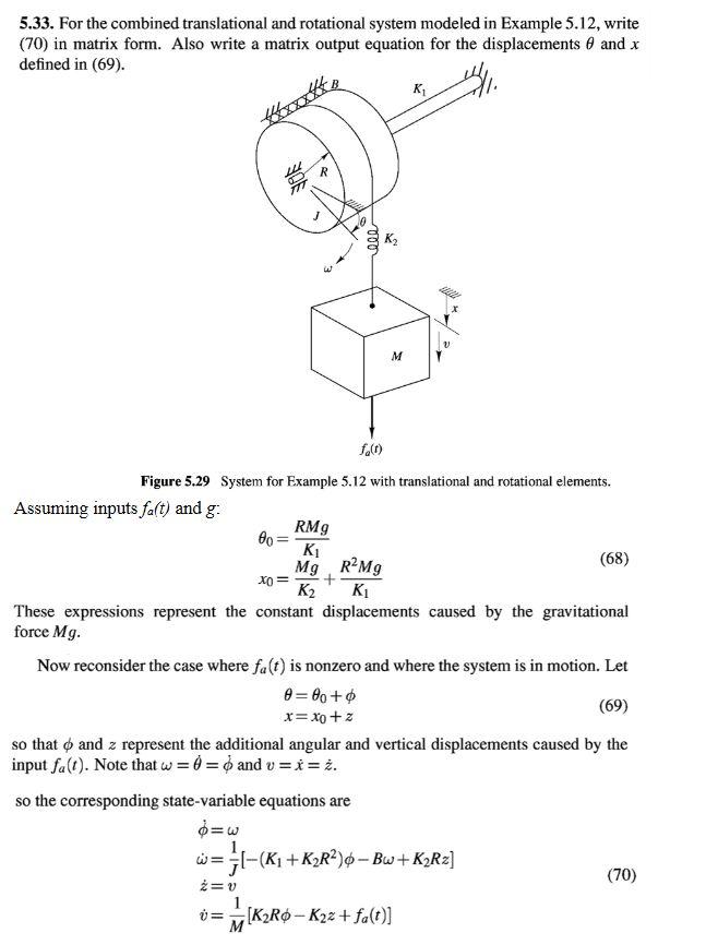 Solved 5.33. For the combined translational and rotational | Chegg.com