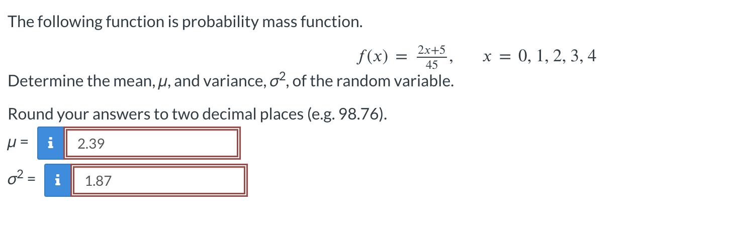 Solved The following function is probability mass function. | Chegg.com